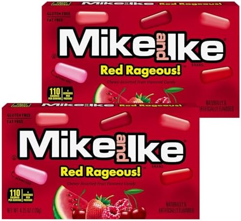 Amazon.com : Mike and Ike Candy Red Rageous Flavor, 2 Pack of Movie ...