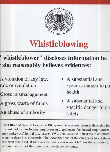 Whistleblowing (Poster): Amazon.co.uk: Office of Special Counsel (U.S ...