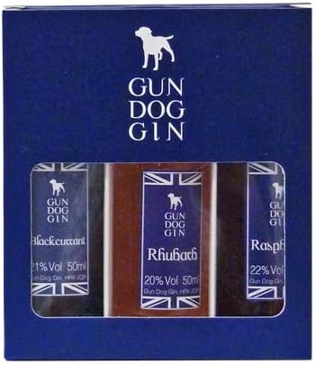 Gun Dog British Gin Miniature Gift Set (Blackcurrant, Rhubarb and ...