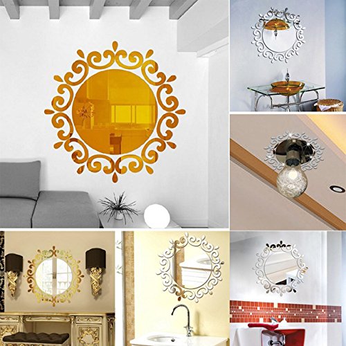 Buy New Arrive 3D Mirror Wall Stickers Sunflower DIY Wall Decor Living ...