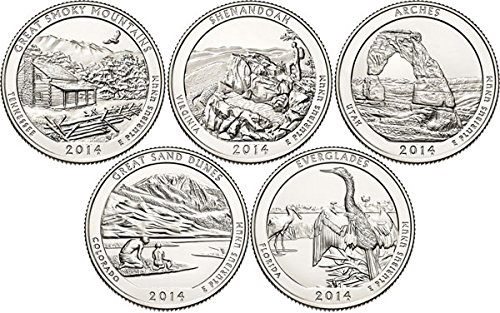 2014 D Complete Set of 5 National Park Quarters Uncirculated at Amazon ...