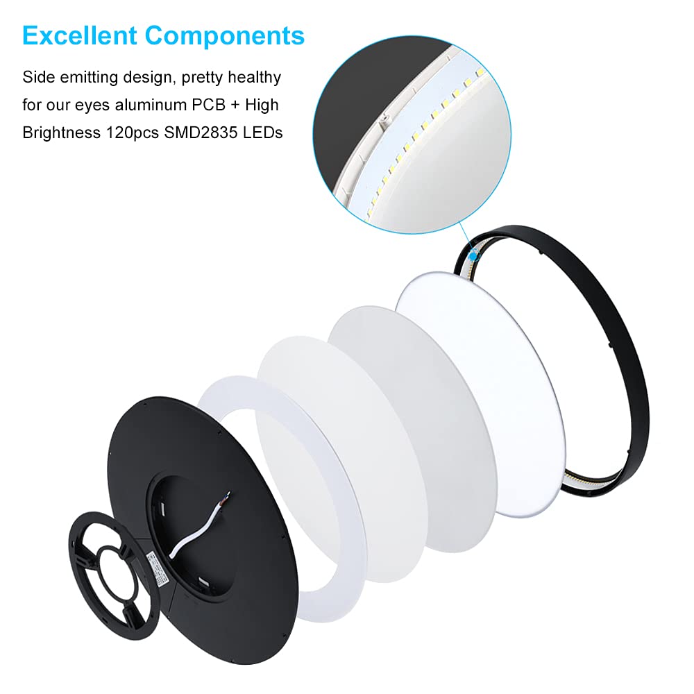 Snapklik.com : 12 Inch 24W LED Flush Mount Ceiling Light, Daylight ...