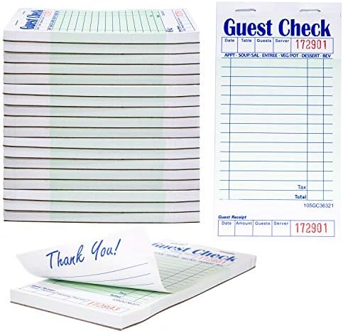 Amazon.com: Guest Check Pads For Waiters Waitresses Servers Restaurants ...