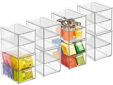 Amazon.com: mDesign Stackable Storage Containers Box with Pull-Out ...