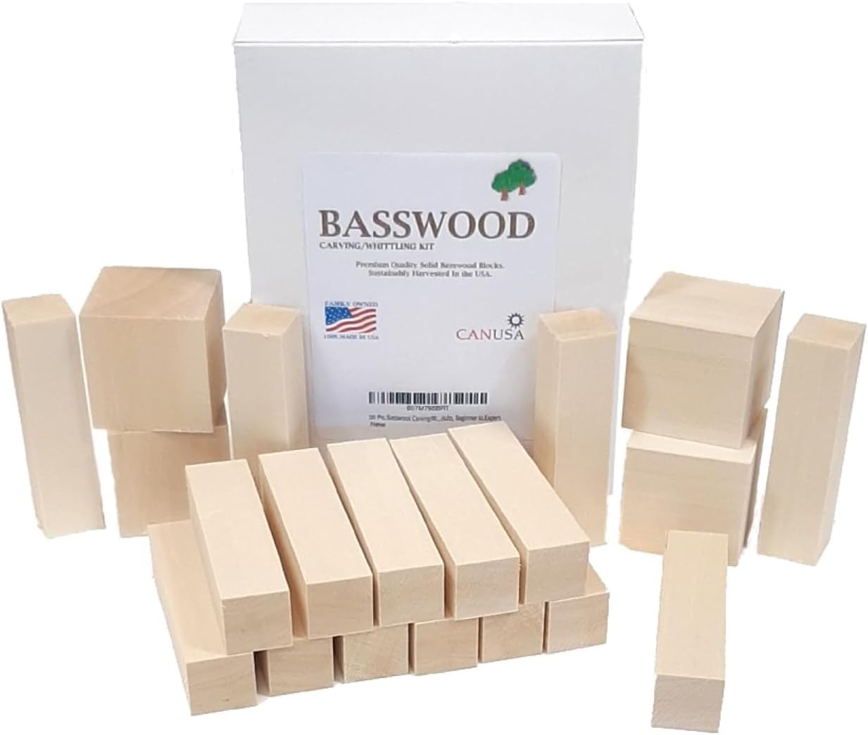 Amazon.com: Cabaubl Basswood Carving Blocks,18 Pieces Unfinished Wood ...