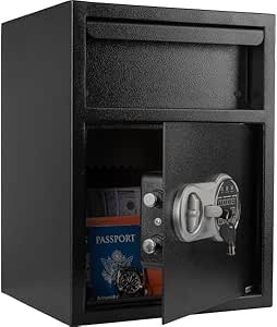 Amazon.com: Electronic Safe Deposit Box - Drop Safe with Digital Keypad and 2 Manual Override ...