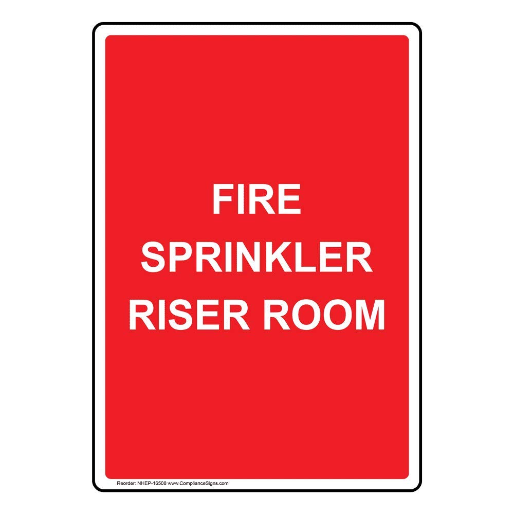 Buy Vertical Fire Sprinkler Riser Room Sign, 14x10 in. Aluminum for ...