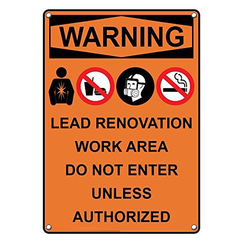 Weatherproof Plastic Vertical OSHA Warning Lead Renovation Sign with ...