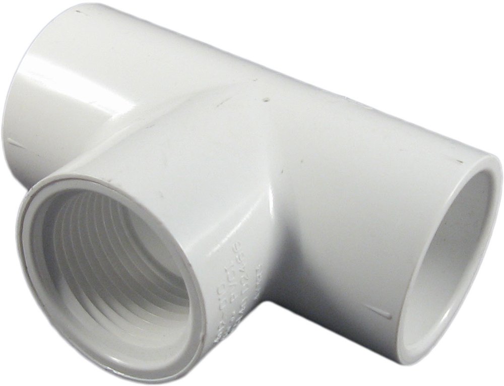 PVC Reducer Tee, Socket x Socket x FNPT, 4" x 4" x 3" Pipe Size - Pipe ...