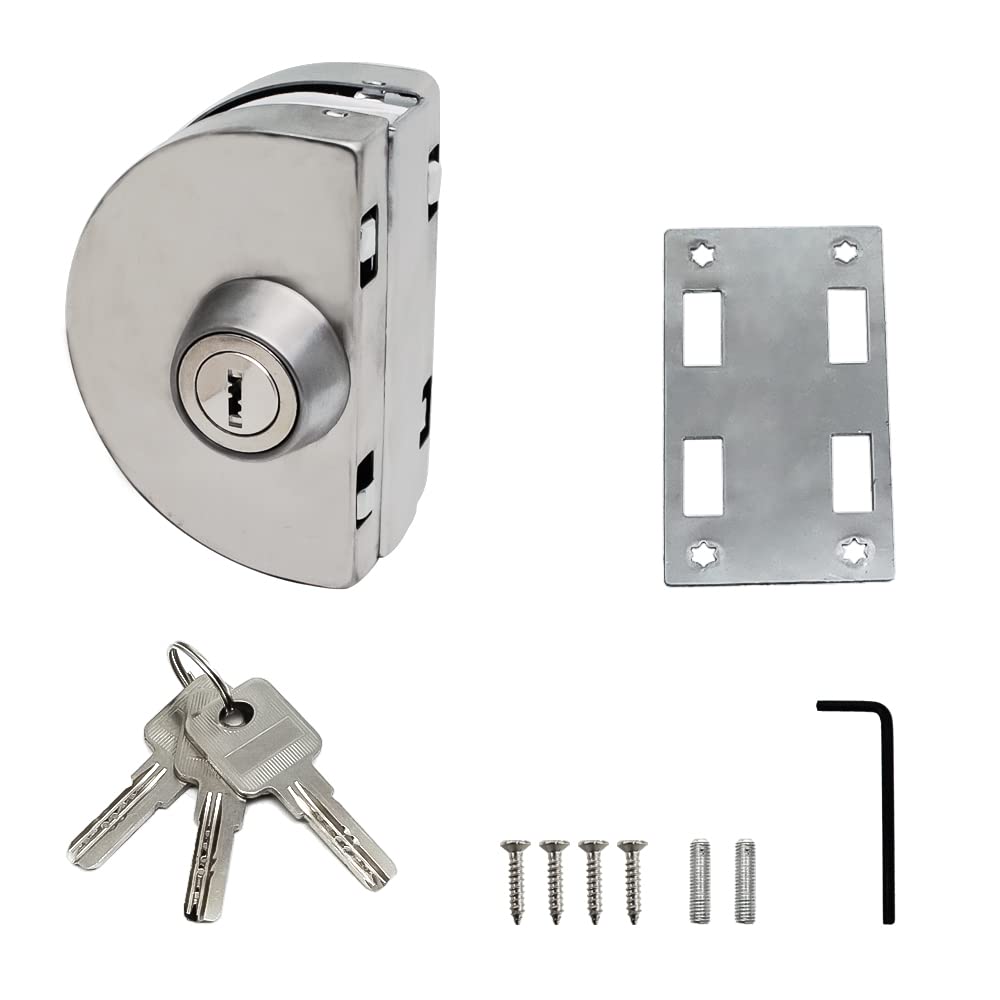 Volo Glass Door Lock (Glass to Wall Door Lock), Silver, Stainless Steel ...