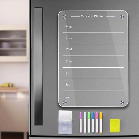 Amazon.com : Magnetic Acrylic Week, Menu & Shopping List for Fridge ...