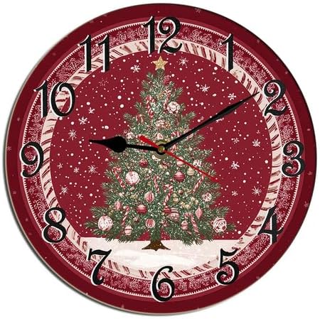 Amazon.com: Kurmntregon Christmas Tree Wall Clock Xmas Candy Trees ...