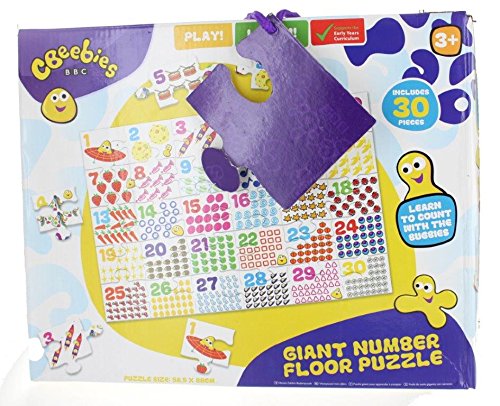 CBeebies Giant Number Floor Puzzle, Multicoloured, One Size : Amazon.co ...