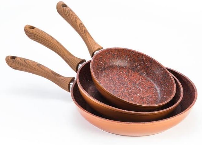 JML Copper Stone Frying Pan Set- 3 x Pans, 20, 24 and 28cm : Amazon.co ...
