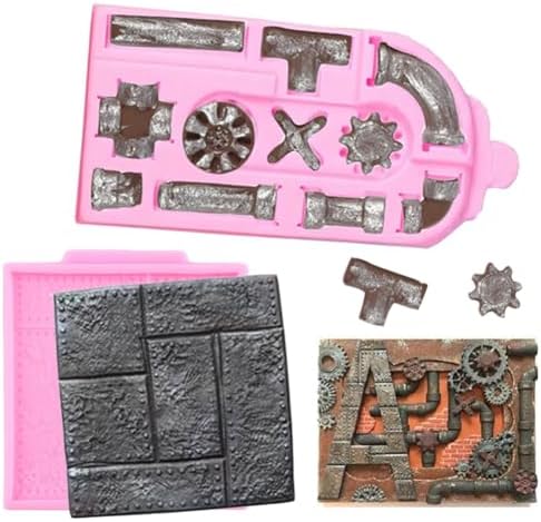 Amazon.com: Vintage Embossed Fondant Molds,2Pcs Steampunk Silicone ...