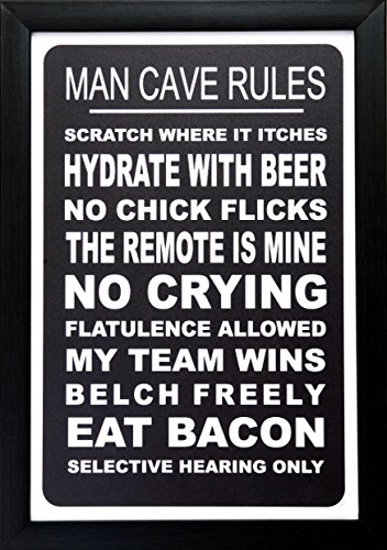 Habitat Craft 'Man Cave Rules' Poster (Digital Print, 22.86 cm x 33.02 ...