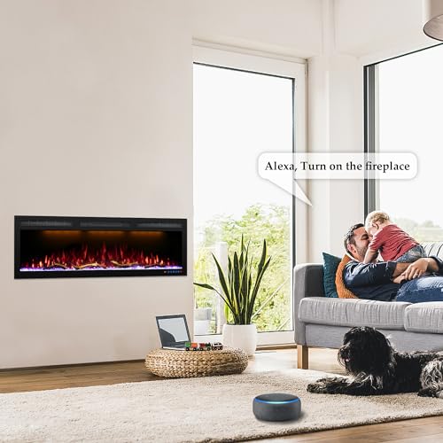 Dreamflame 60" WiFi-Enabled Electric Fireplace, Smart Control via Alexa ...