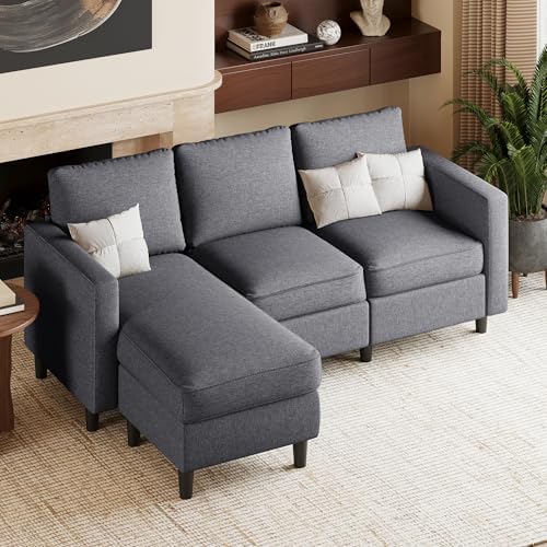 Amazon.com: Acurax Convertible Sectional Sofa Couch with Modern Linen ...