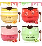 Amazon.com : 2 PCS Bee Lip Balm Lip Mask Honey Pot, Honey & Strawberry ...