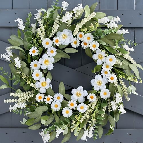 Amazon.com: WSTPUPU Artificial Spring Wreath 22 Inch Spring Wreaths for ...