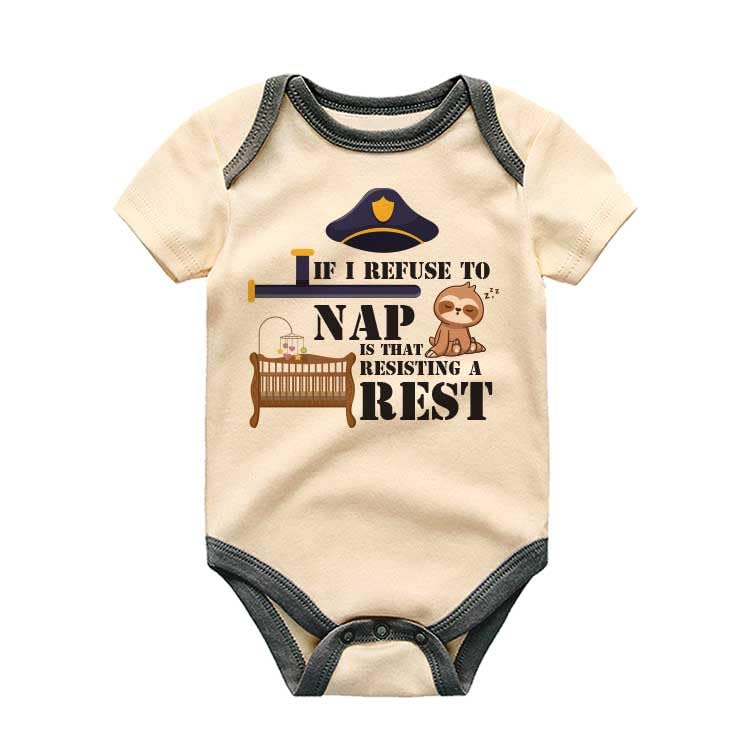 Amazon.com: If I refuse to Nap is that Resisting a Rest Romper Police ...