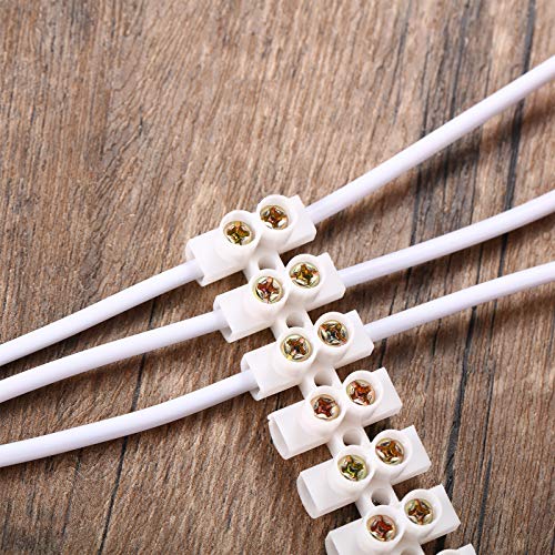 Snapklik.com : Terminal Block White Screw Terminal Connector Dual Row ...
