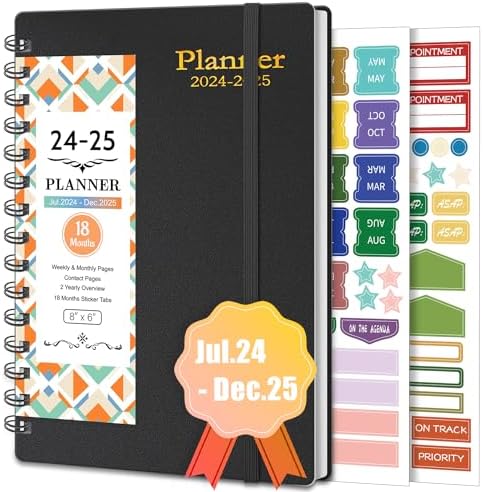 BLESWIN Weekly Planner 2024-2025, 18 Months Monthly Planner with ...