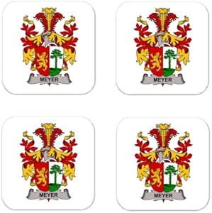 Amazon.com | MyHeritageWear.com Meyer Family Crest Square Coasters Coat ...