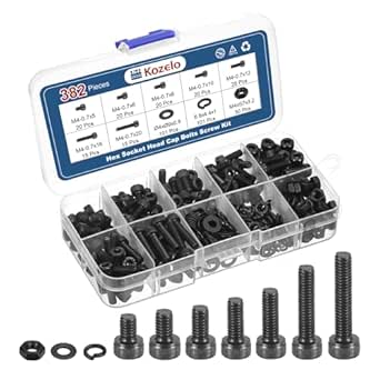 Kozelo 382pcs M4 Socket Head Cap Screws Bolts Nuts Assortment Kit ...