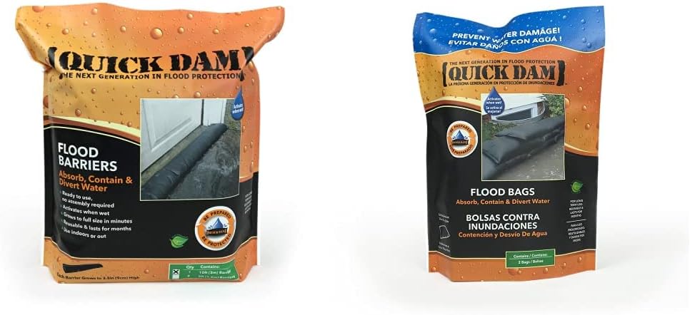 Amazon.com: Quick Dam Flood Barriers and Bags - Control, Contain and ...