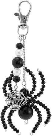 Amazon.com: Halloween Spiders Keychain Fun Key Accessory Beaded ...