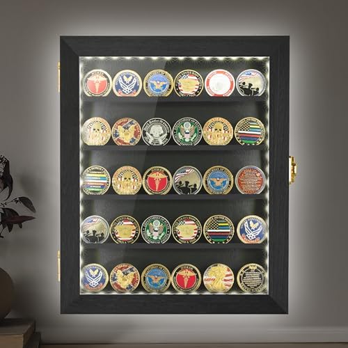 Amazon.com: Military Challenge Coin Display Case with LED 11x14IN ...