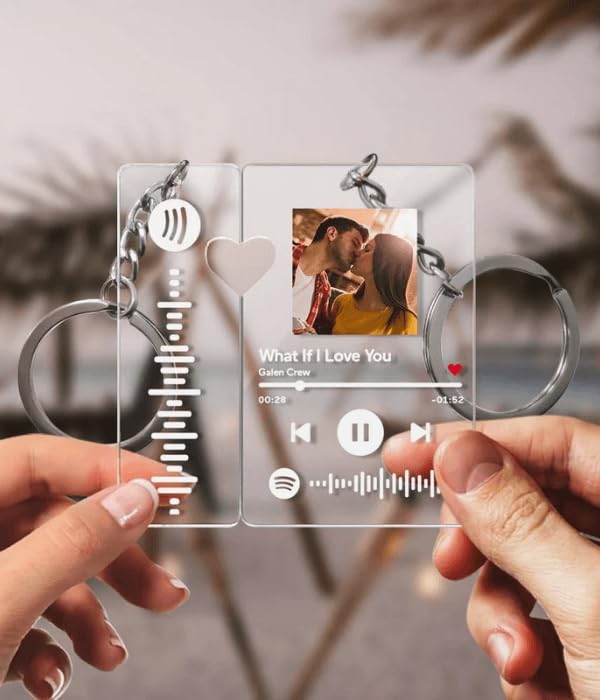 WEHATKE Personalized Spotify Acrylic Keychain Set Custom Song Code Scan ...