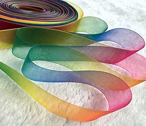 Amazon.com: Xiboya textile 50 Yards Satin Ribbon Seven Colors of The ...