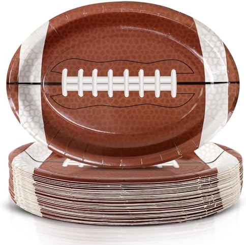 Amazon.com: durony 50 Pieces Football Paper Plates Disposable Football ...