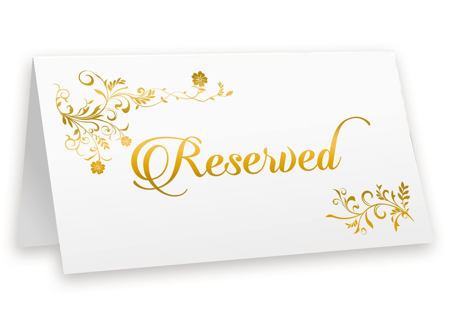 Amazon.com: Reserved Table Sign Gold Foil - 20 Pack - Place Cards ...