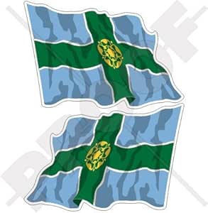 Amazon.com - DERBYSHIRE County Waving Flag Derby England Britain UK 3 ...