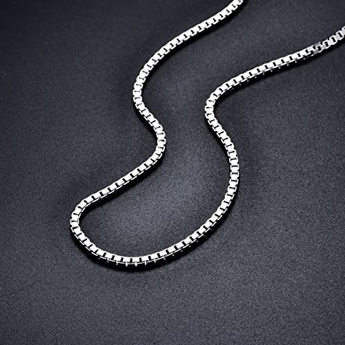 Snapklik.com : 925 Sterling Silver Box Chains For Men 2mm Silver Box ...