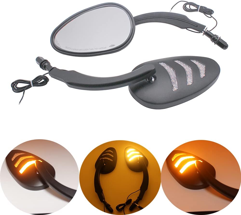 Amazon.com: Motorcycle Rearview Mirror With Sequential Integrated Arrow ...