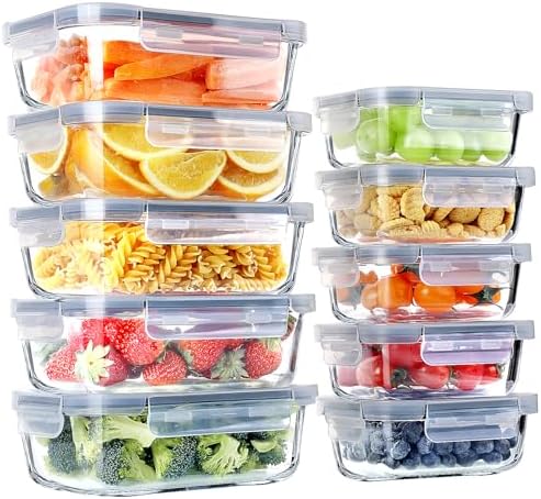 Amazon.com: Moss & Stone Kitchen Glass Food Storage Containers Set with ...