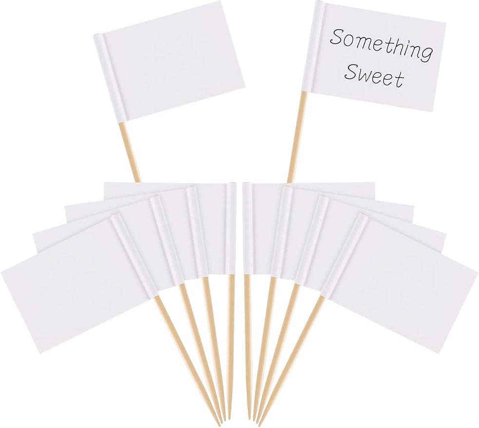 Amazon.com: 100 Pieces Blank Toothpick Flags Cheese Markers Food Labels ...