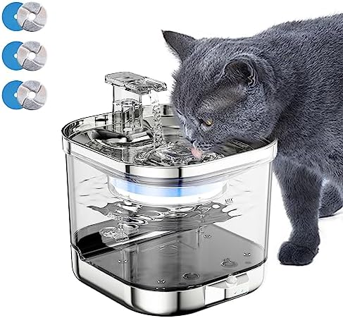 Petace Battery Operated Cat Water Fountain, 3L Wireless Cat Fountain ...