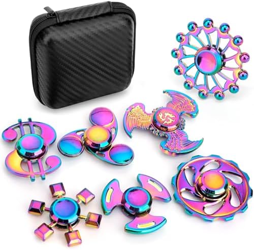 Metal Fidget Spinner Toy for Kids Adults, 7 PCS Fidgit Finger Hand ...