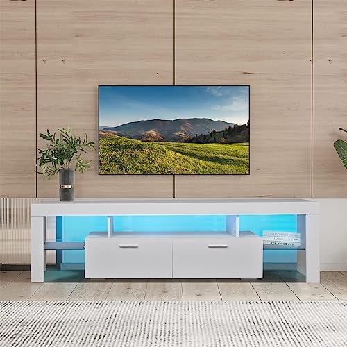 Amazon.com: Hennhari TV Stand with LED Lights for 55 60 65 70 75 Inch ...