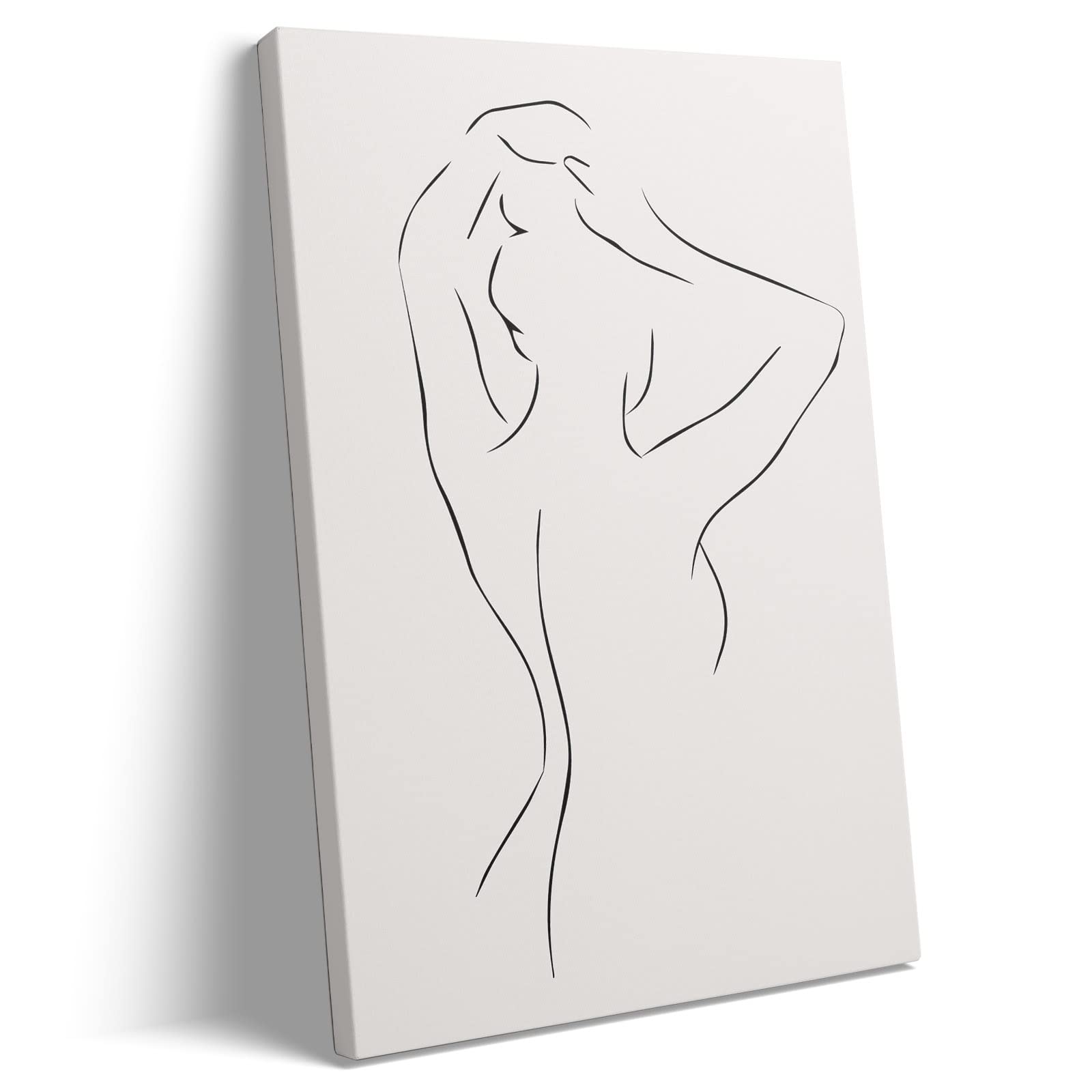Amazon.com: Abstract Line Woman Wall Art Canvas Bathroom Line Art Wall ...