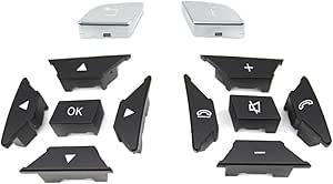 Amazon.co.jp: ステアリングホイールボタン Compatible With Benz C E GLK W204 X204 W212 ...