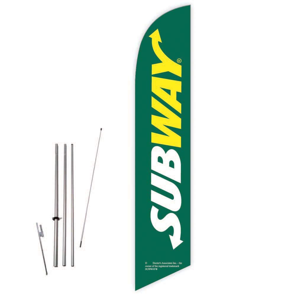 Amazon.com : Cobb Promo Subway (Green) Feather Flag with Complete 15ft ...