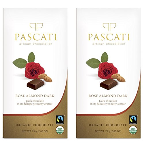 Pascati Chocolate Rose & Almonds Dark Usda Organic Chocolate - 75 Grams ...