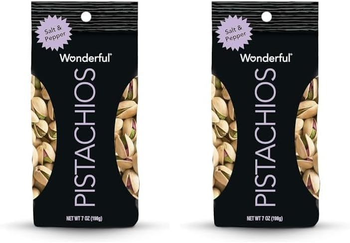 Amazon.com : Wonderful Pistachios, Salt and Pepper, 7 oz (Pack of 2 ...