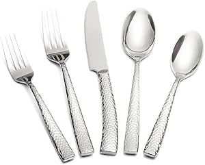 Amazon.com | Kelenfer Hand Forged Stainless Steel Flatware Set ...